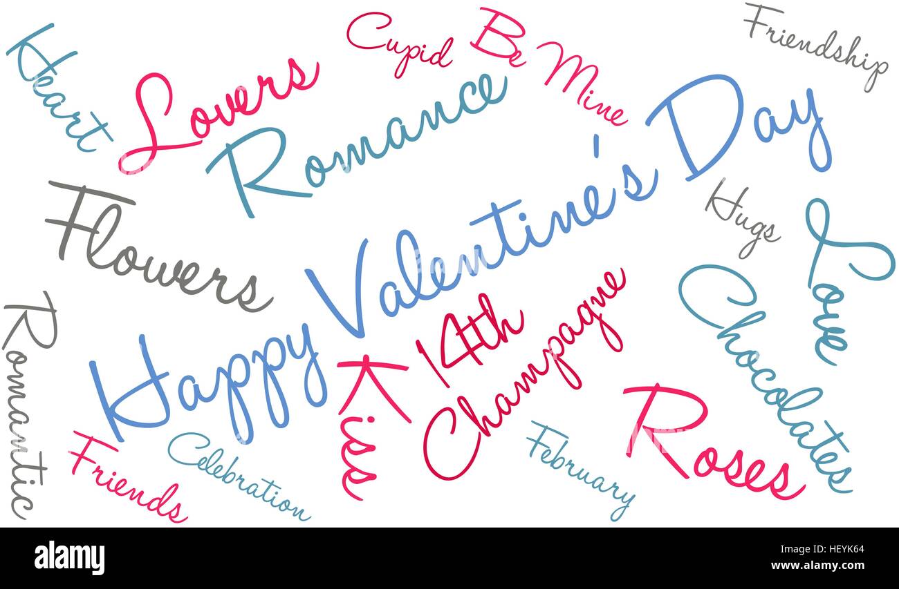Happy Valentines Day word cloud on a white background Stock Vector ...