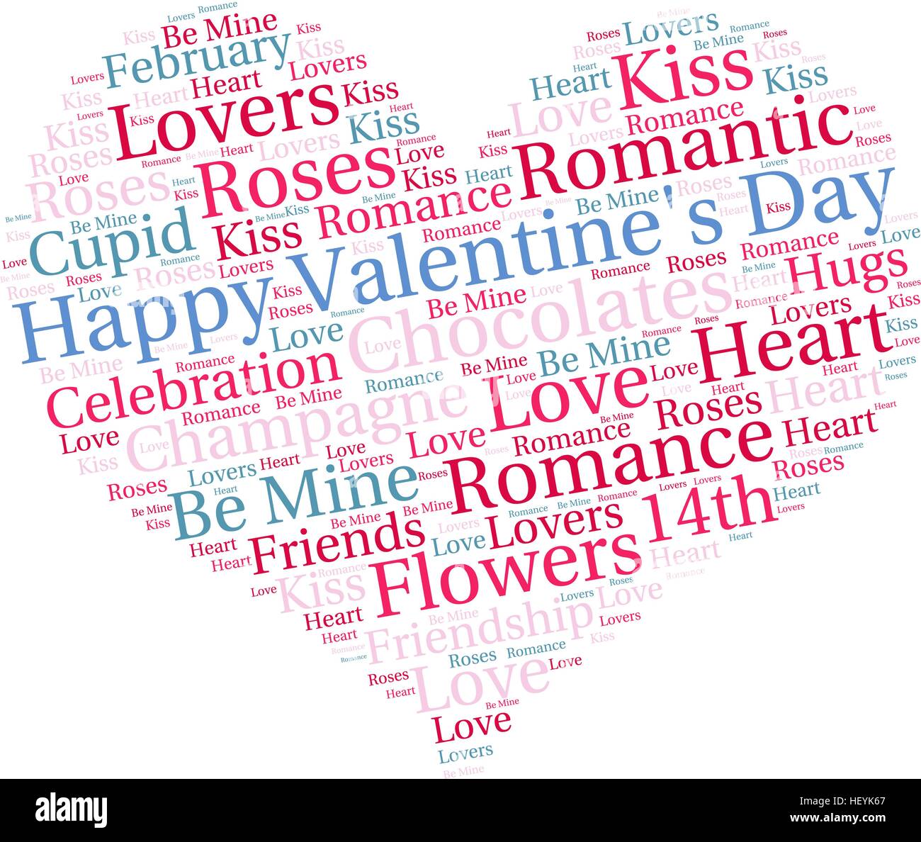 Happy Valentines Day word cloud on a white background Stock Vector ...
