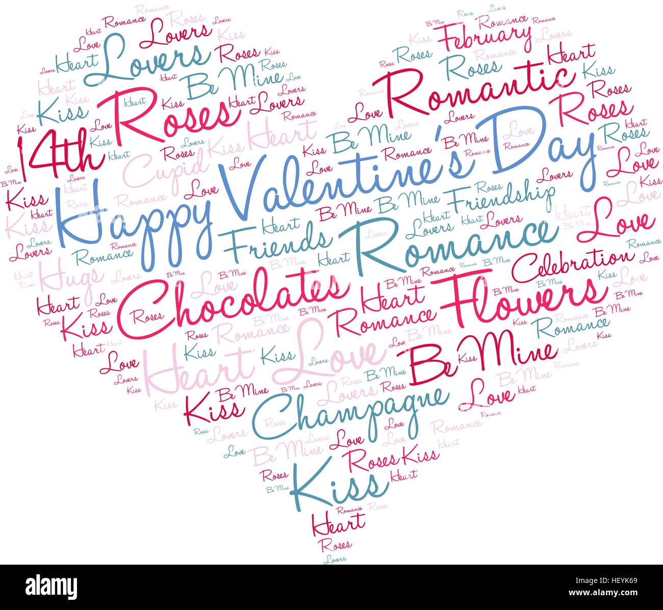 Happy Valentines Day word cloud on a white background Stock Vector ...