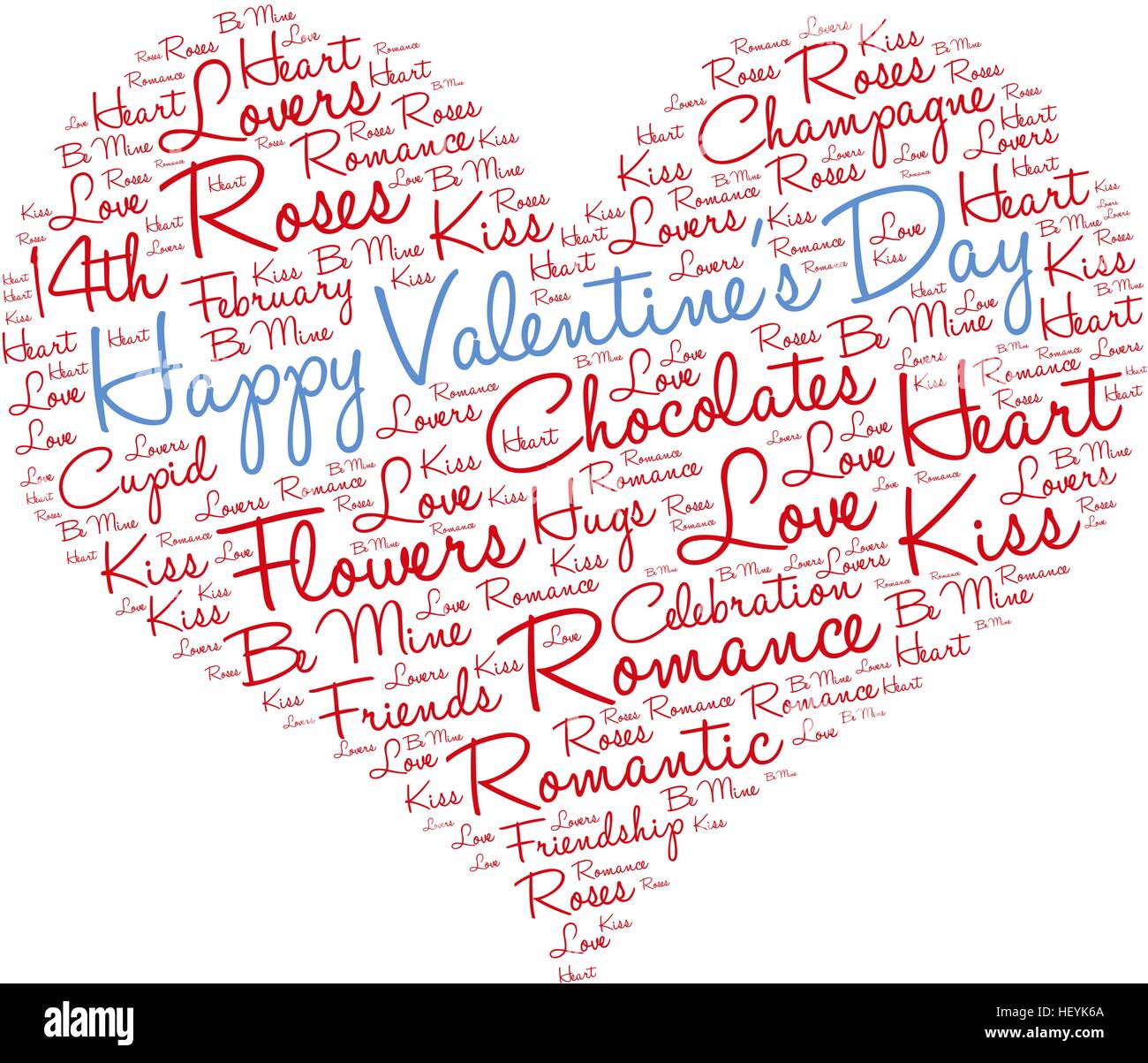 Happy Valentines Day word cloud on a white background Stock Vector ...