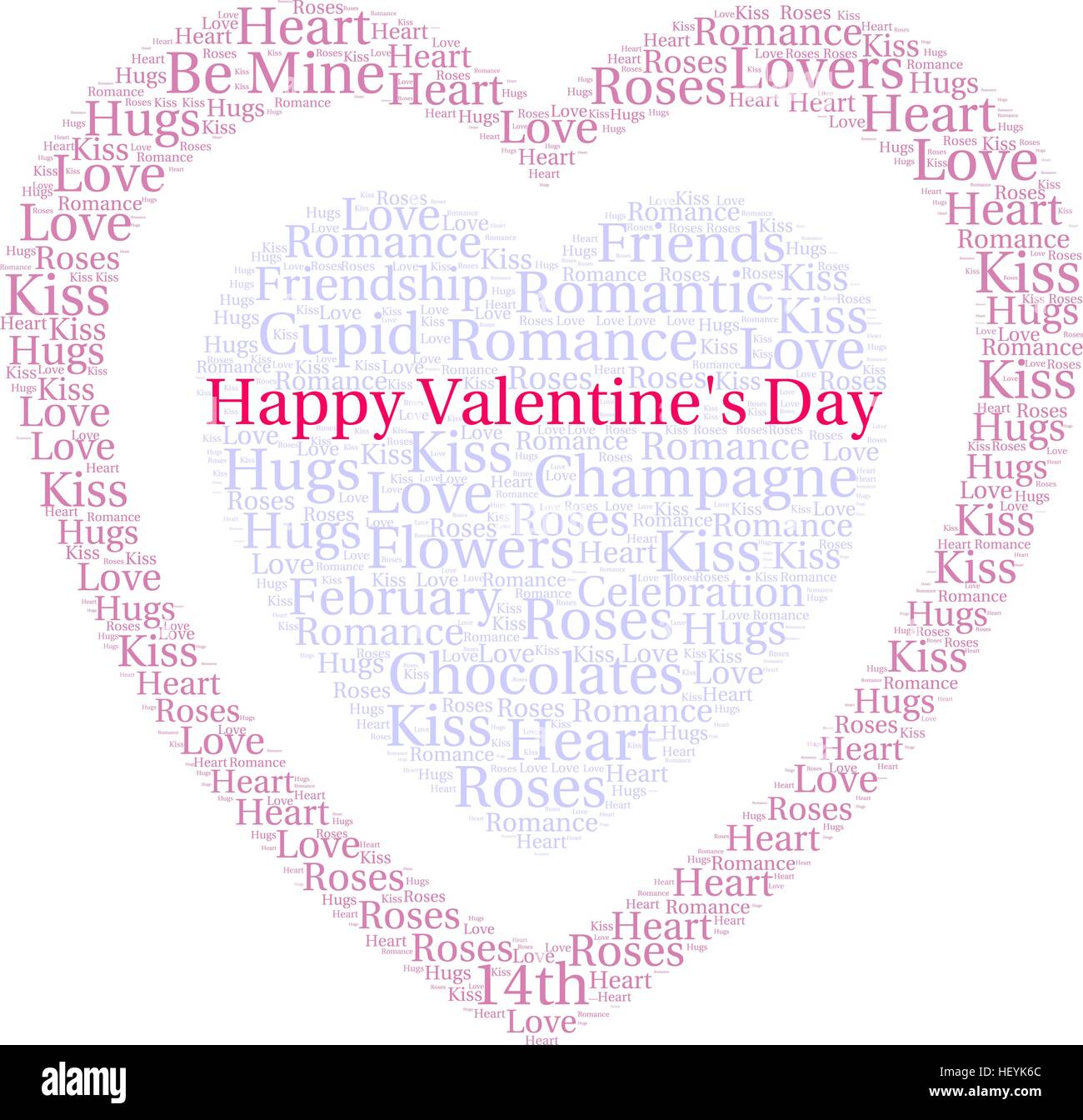 Happy Valentines Day word cloud on a white background Stock Vector ...