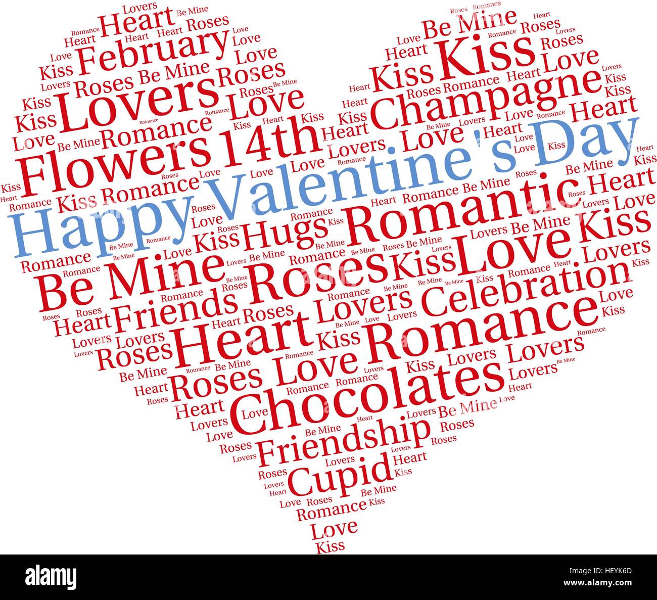 Happy Valentines Day word cloud on a white background Stock Vector ...