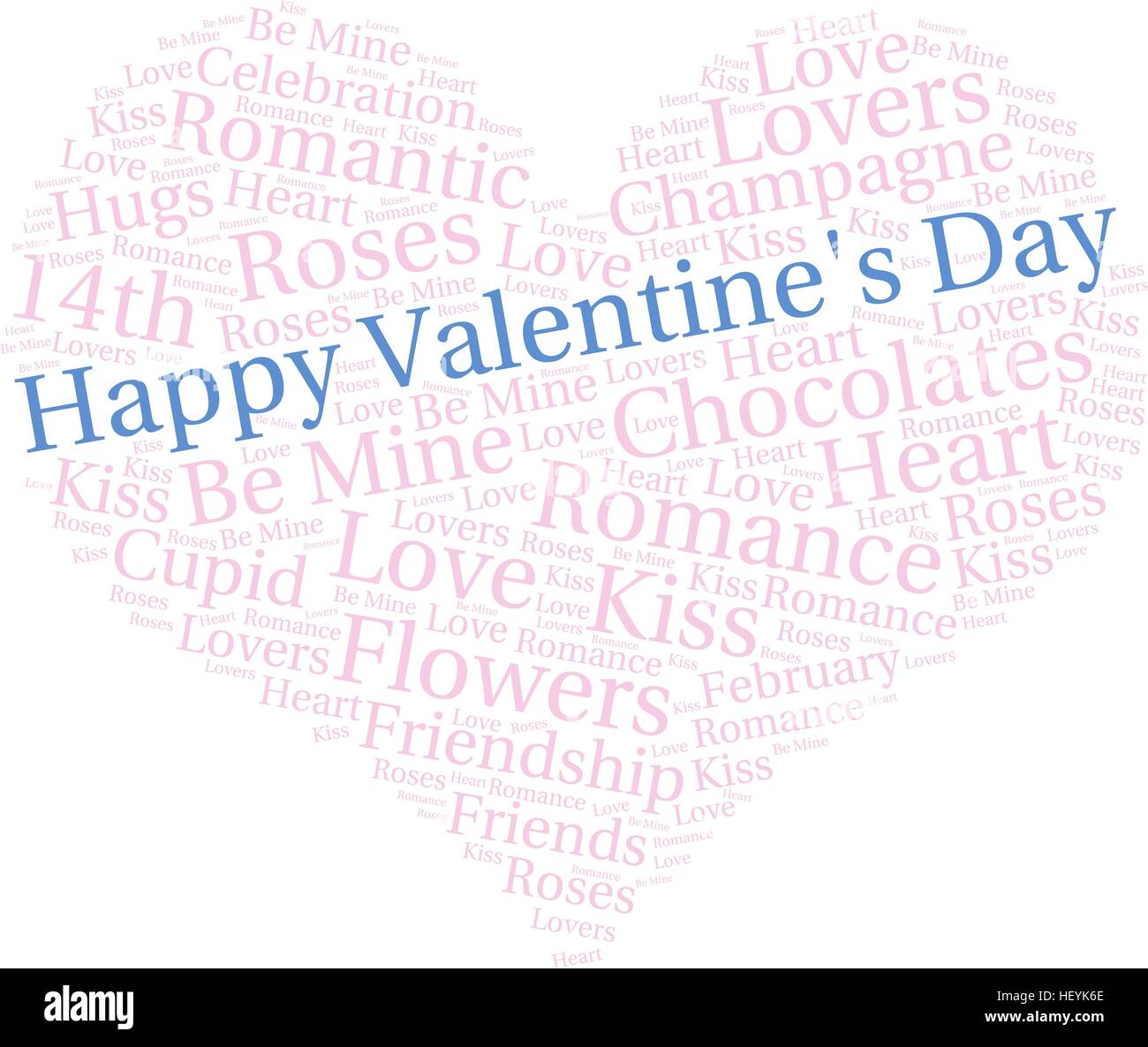 Happy Valentines Day word cloud on a white background Stock Vector ...