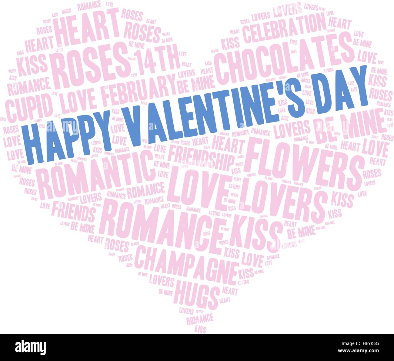 Happy Valentines Day word cloud on a white background Stock Vector ...