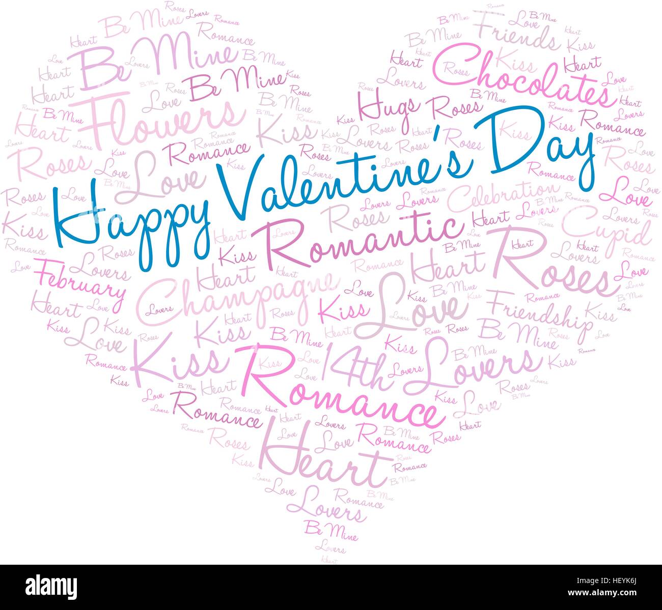 Happy Valentines Day word cloud on a white background Stock Vector ...