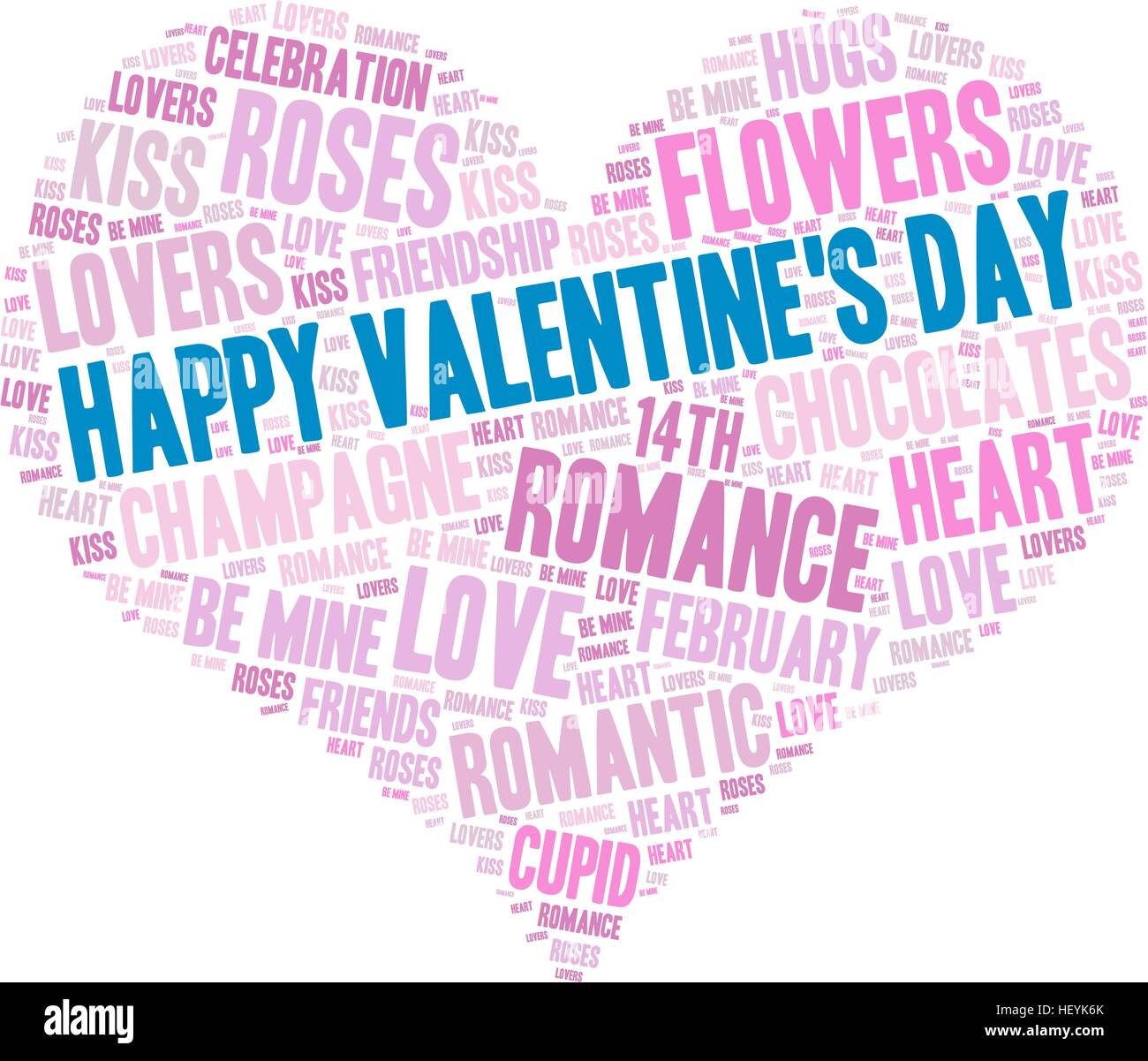 Happy Valentines Day word cloud on a white background Stock Vector ...
