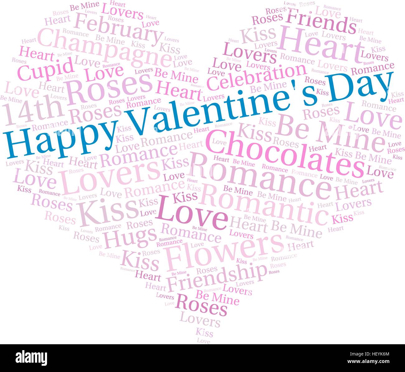 Happy Valentines Day word cloud on a white background Stock Vector ...