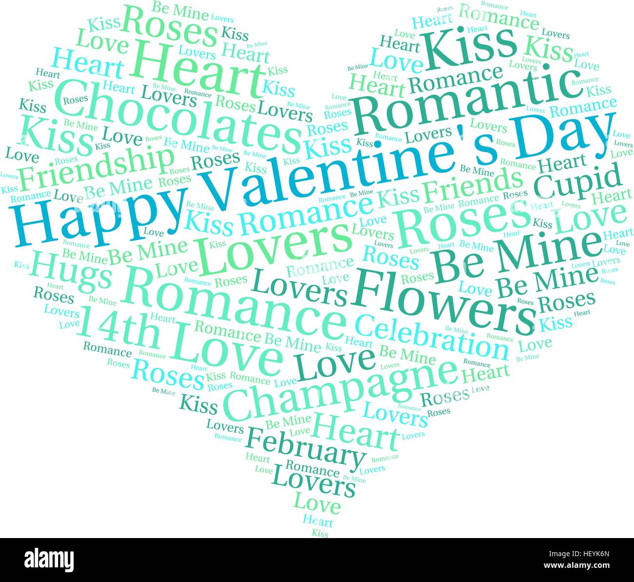Happy Valentines Day word cloud on a white background Stock Vector ...