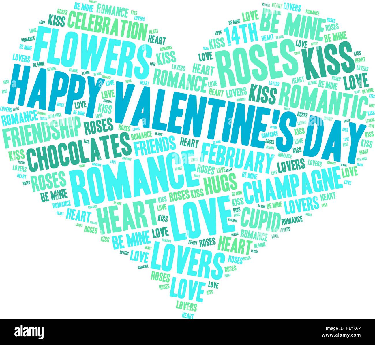 Happy Valentines Day word cloud on a white background Stock Vector ...