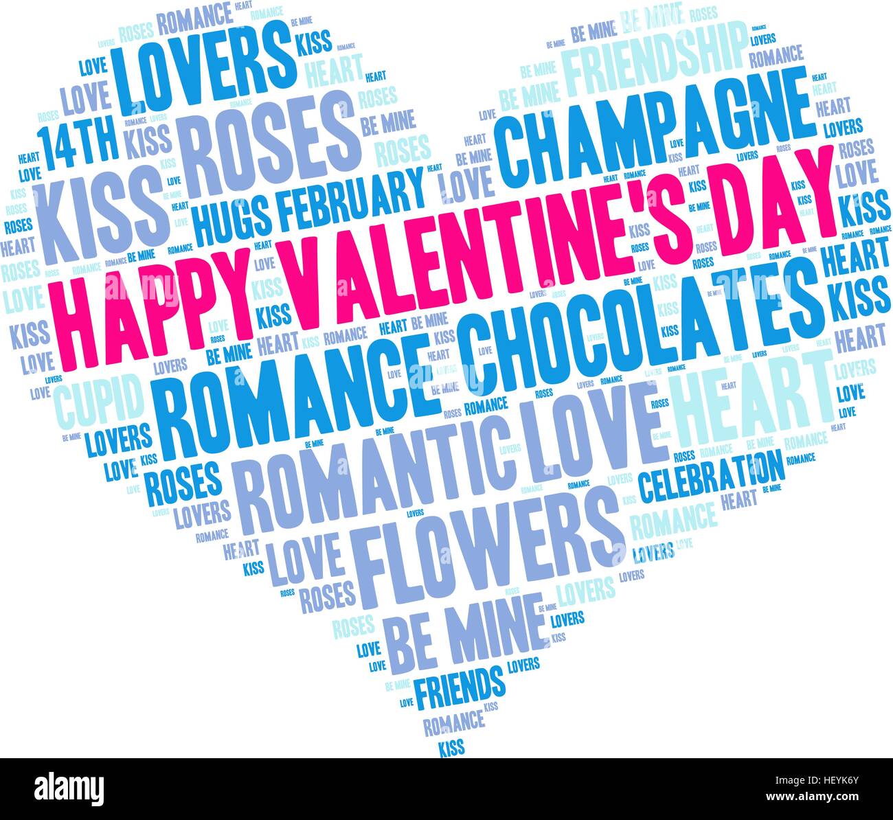 Happy Valentines Day word cloud on a white background Stock Vector ...