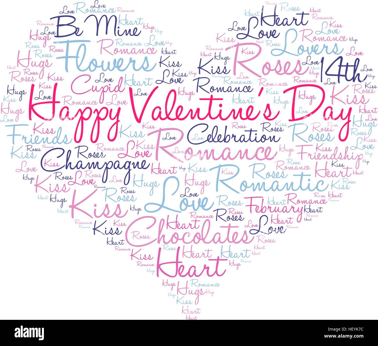 Happy Valentines Day word cloud on a white background Stock Vector ...
