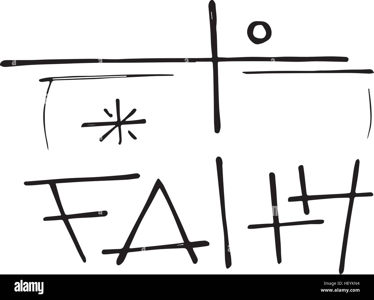 Hand drawn vector illustration or drawing of a Religious Cross and ...