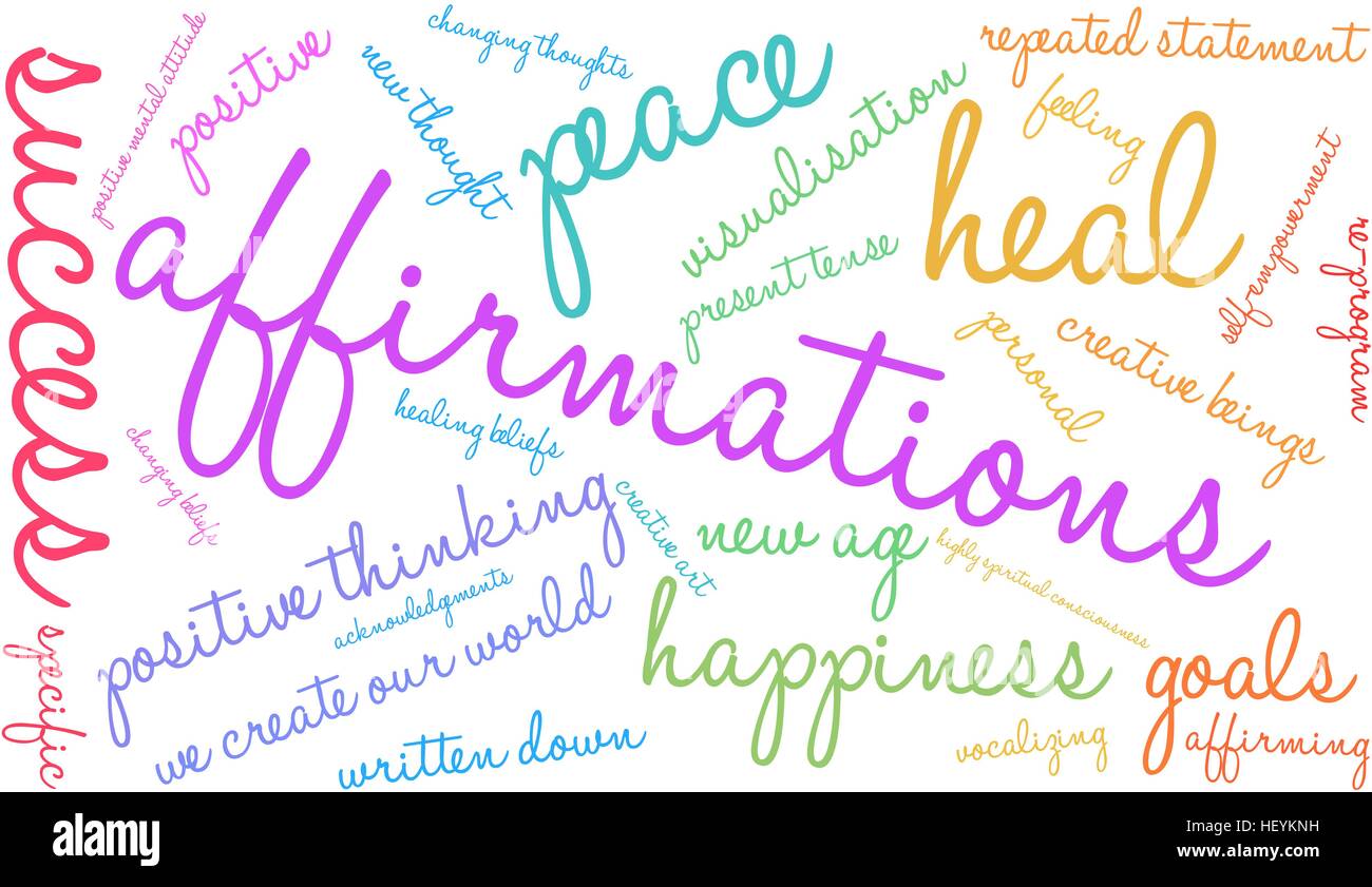 Affirmations word cloud on a white background Stock Vector Image & Art ...
