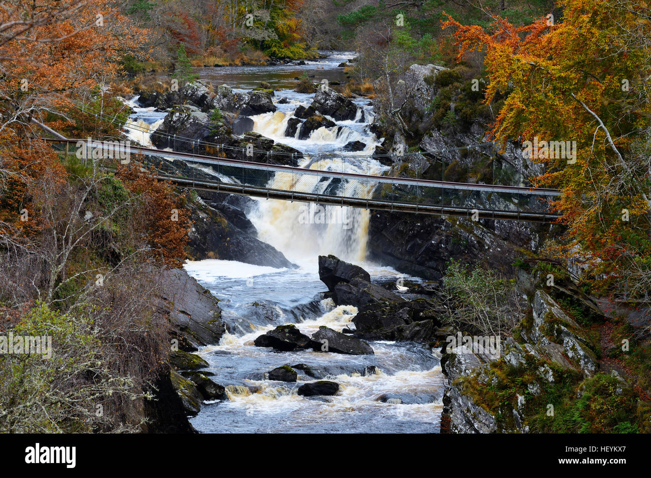 Rogie Falls a series of waterfalls on the Black Water river in Ross ...