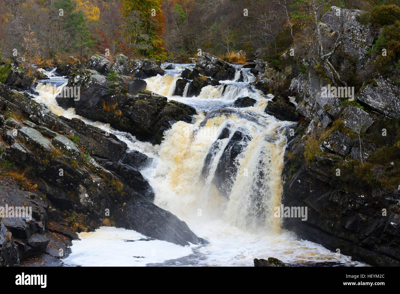 Rogie Falls a series of waterfalls on the Black Water river in Ross ...