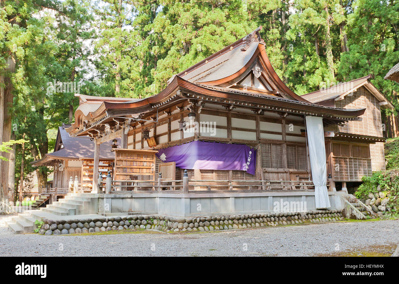 Shirakawa Hachiman Shinto Shrine in Ogimachi gassho style village of ...