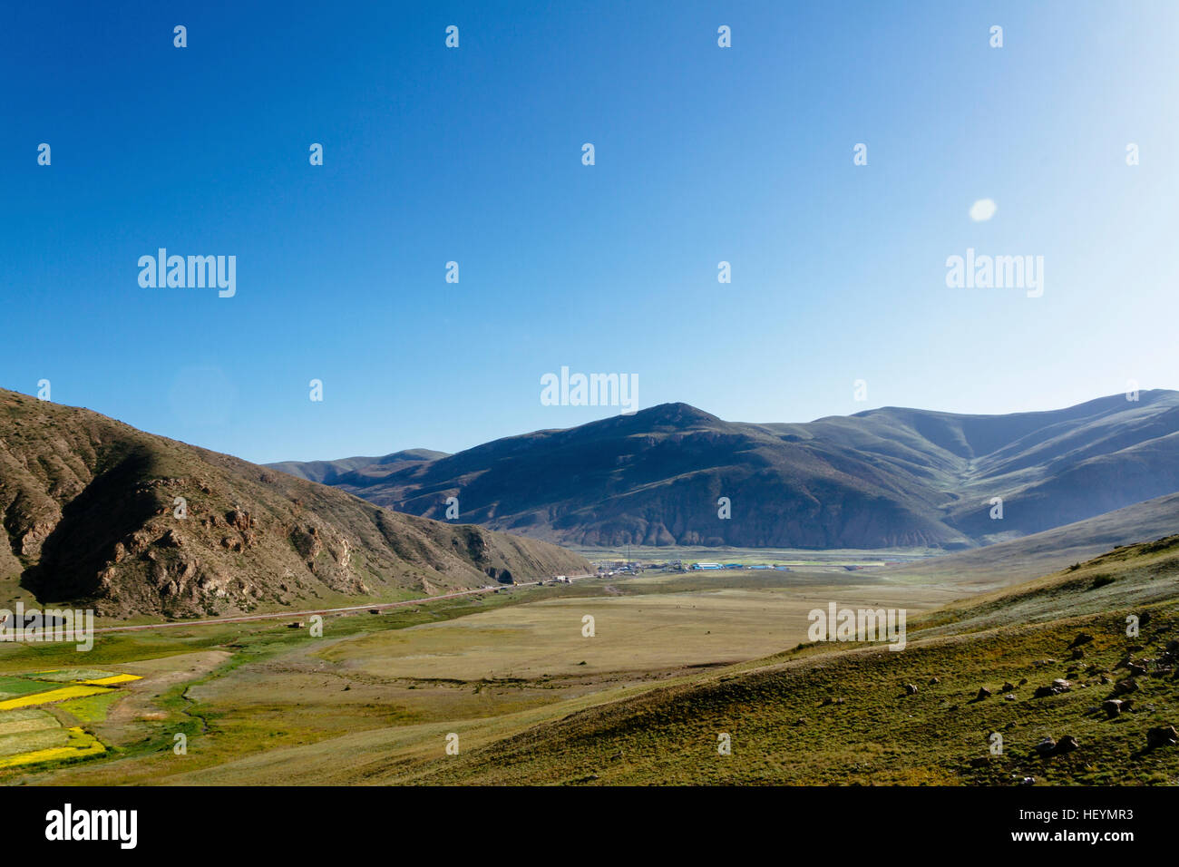 Bangda country, Tibet, China - The view of Bangda basin with perfect ...