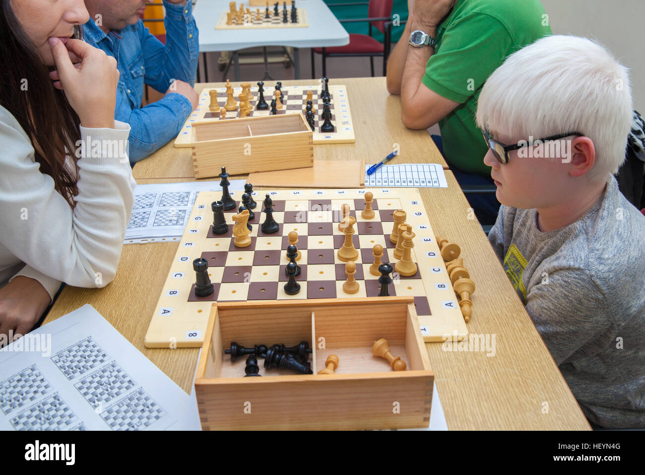 Chess for blind or visually impaired Stock Photo - Alamy