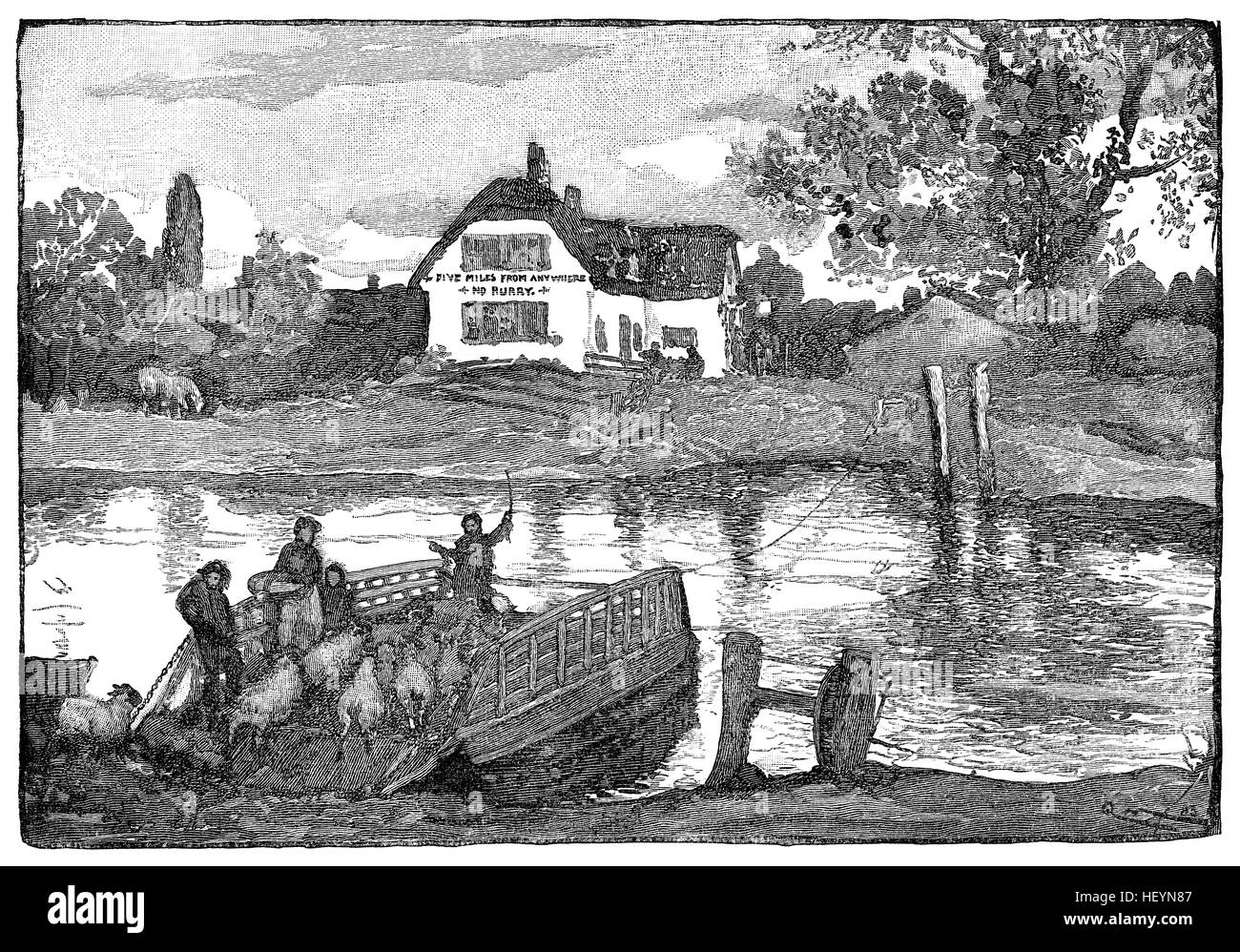 Ferry house pub Black and White Stock Photos & Images - Alamy