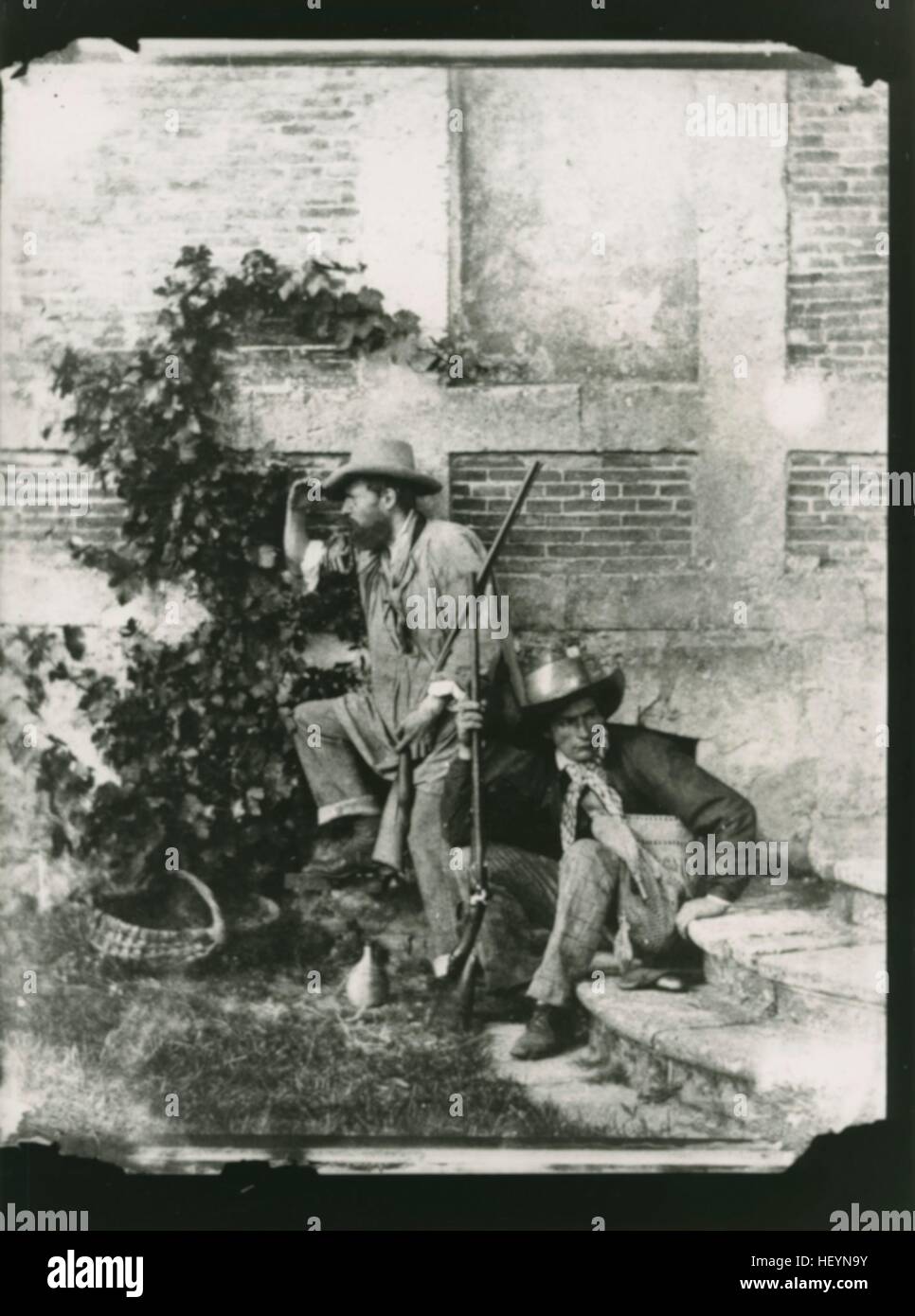 Two Hunters, 1848, by Louis-Adolph Humbert de Molard Stock Photo - Alamy