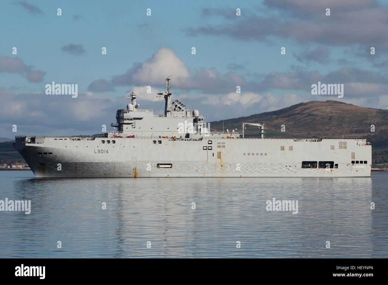 FS Tonnerre (L9014), a Mistral-class assault ship of the French Navy ...