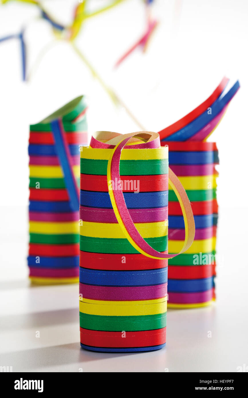 Several rolls of paper streamers Stock Photo - Alamy