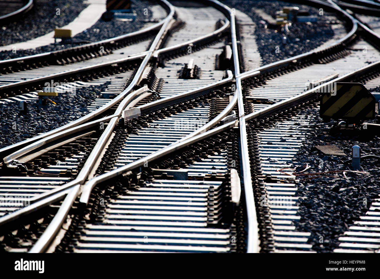 Railway tracks, railroad switches, points Stock Photo - Alamy