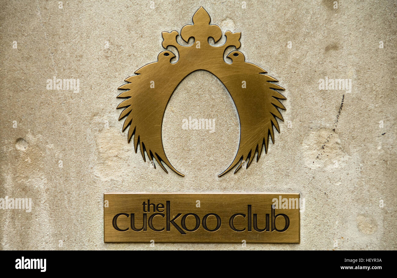 Sign, Cuckoo Club in London, England, UK Stock Photo - Alamy