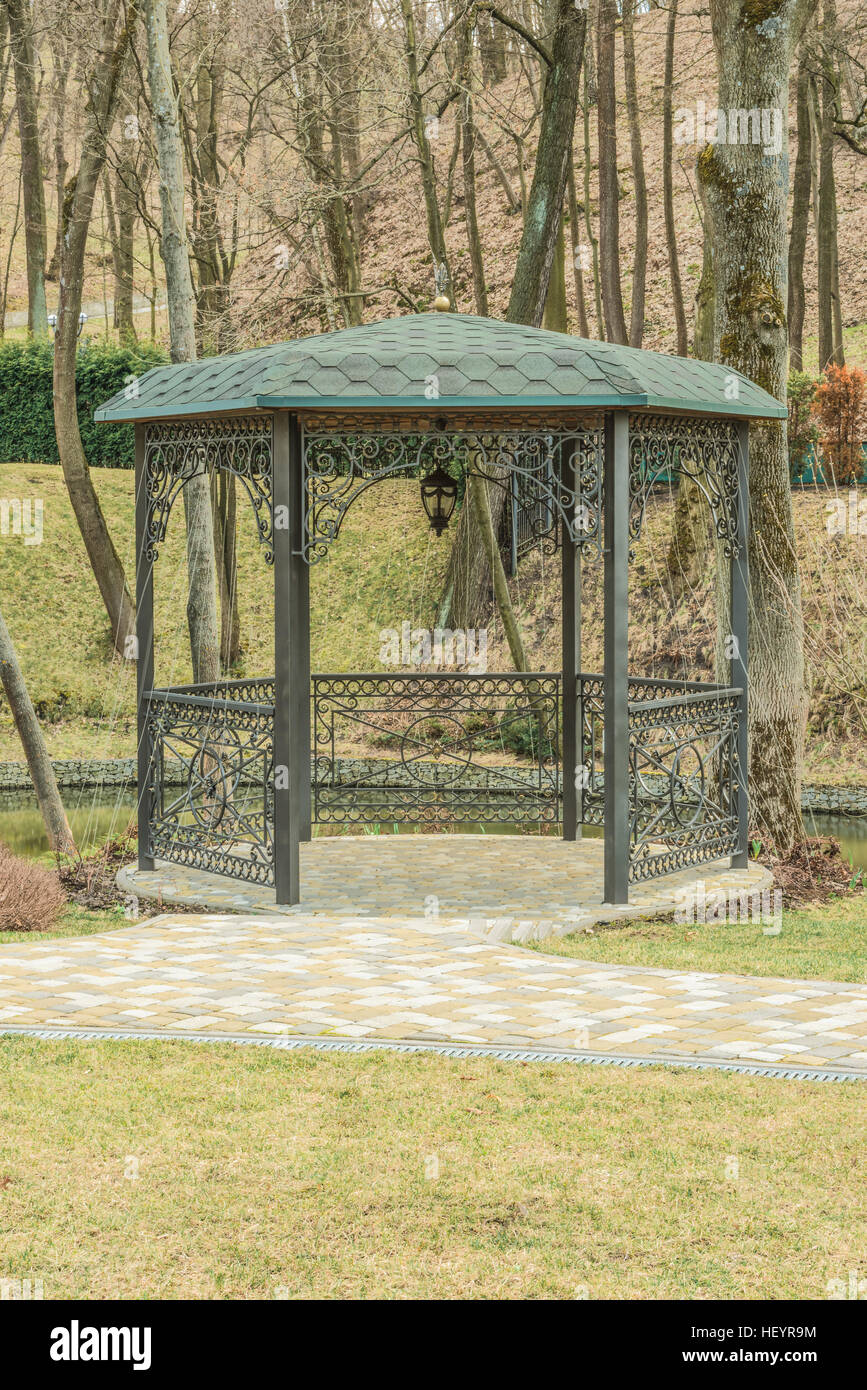 Beautiful arbor in the park Stock Photo - Alamy