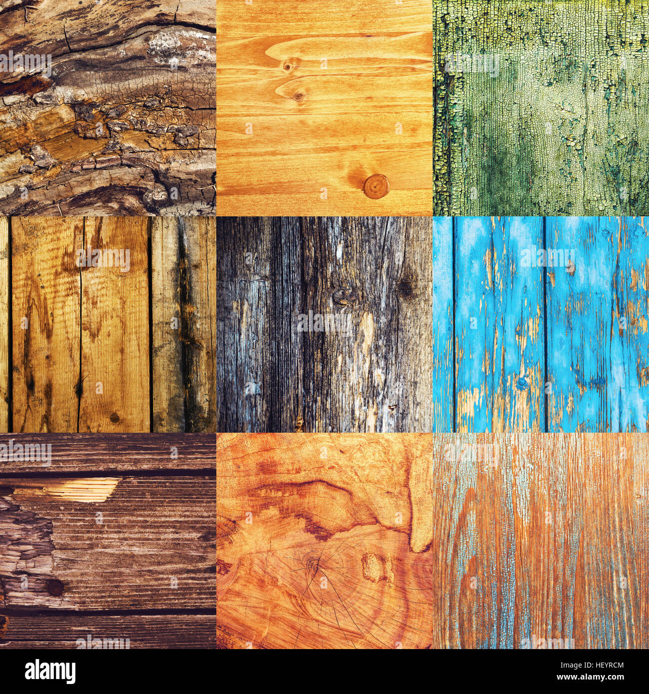 Collage of nine different wood texture samples in square format Stock ...