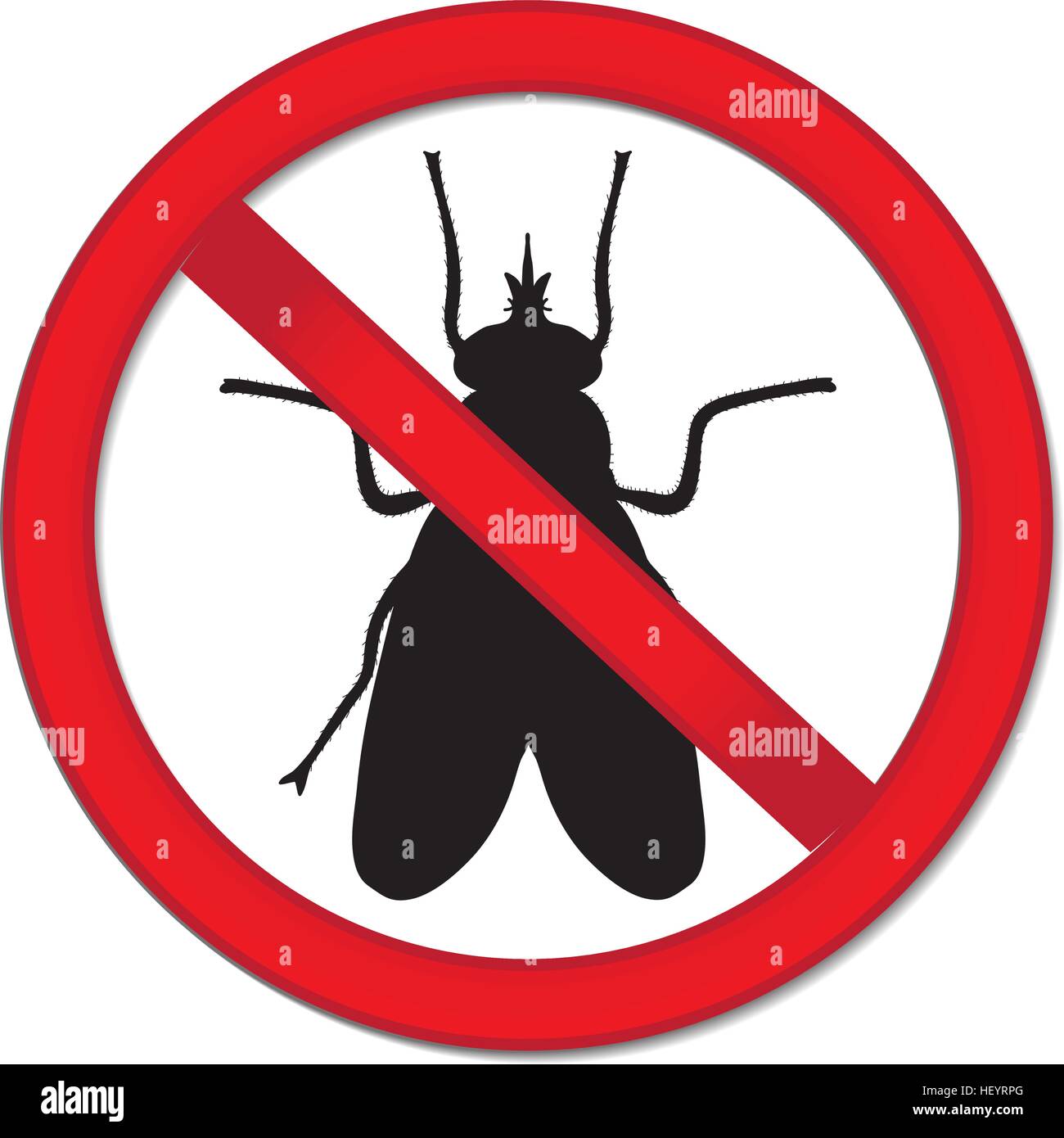 Red sign ban fly. Stop sign of an insect. Vector illustration Stock ...
