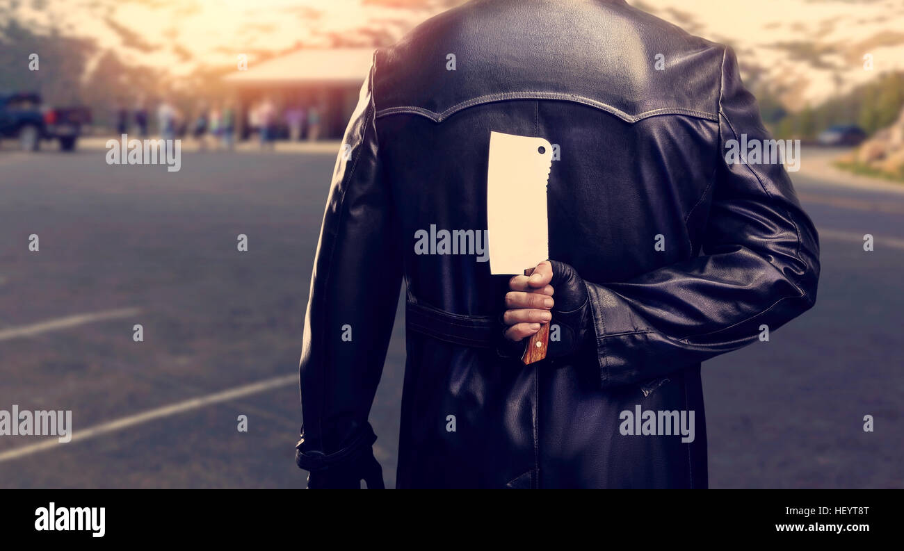 Bloody butcher after hunting Stock Photo - Alamy