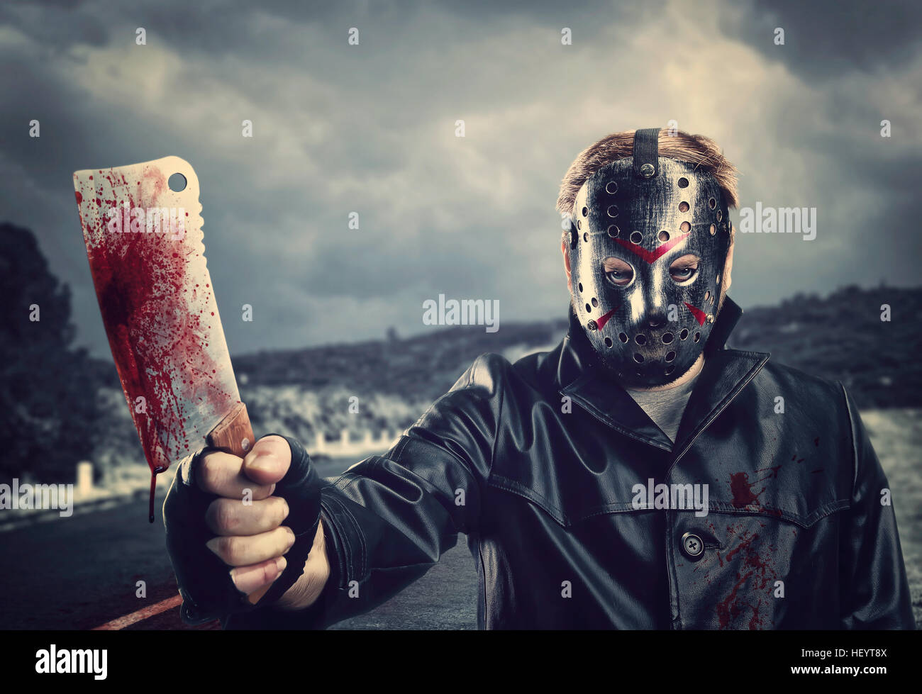 Bloody murderer in hockey hi-res stock photography and images - Alamy