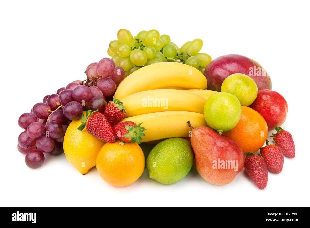 set of fruits isolated on white background Stock Photo - Alamy