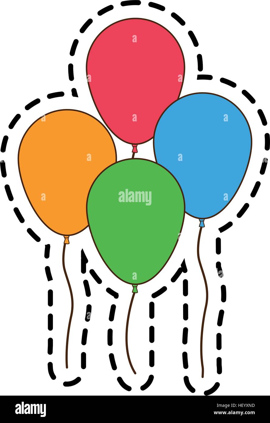 Isolated balloons of birthday design Stock Vector Image & Art - Alamy