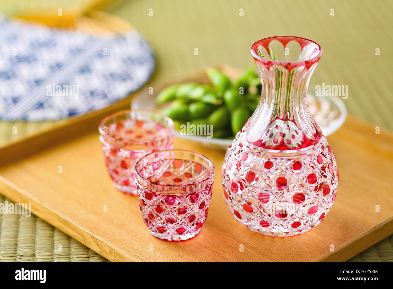 Traditional Japanese Edo Kiriko glassware Stock Photo - Alamy