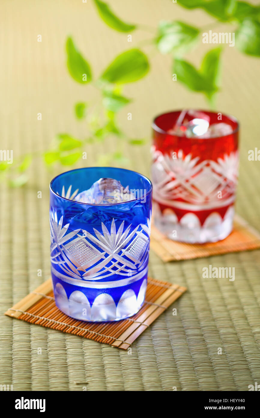 Traditional Japanese Edo Kiriko glassware Stock Photo - Alamy