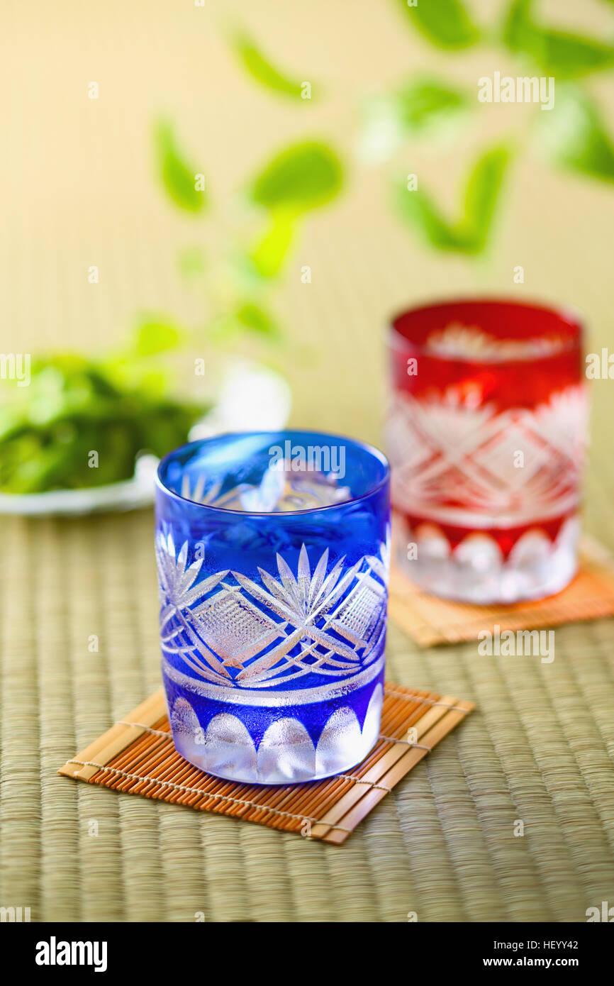 Traditional Japanese Edo Kiriko glassware Stock Photo - Alamy