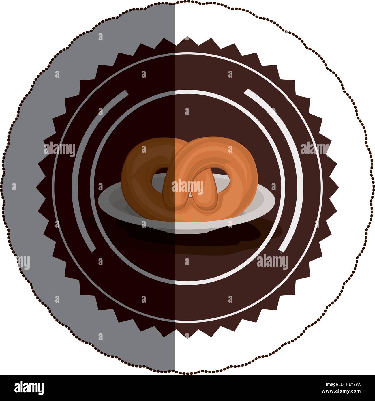 Bread inside seal stamp icon. Bakery food shop traditional and product ...