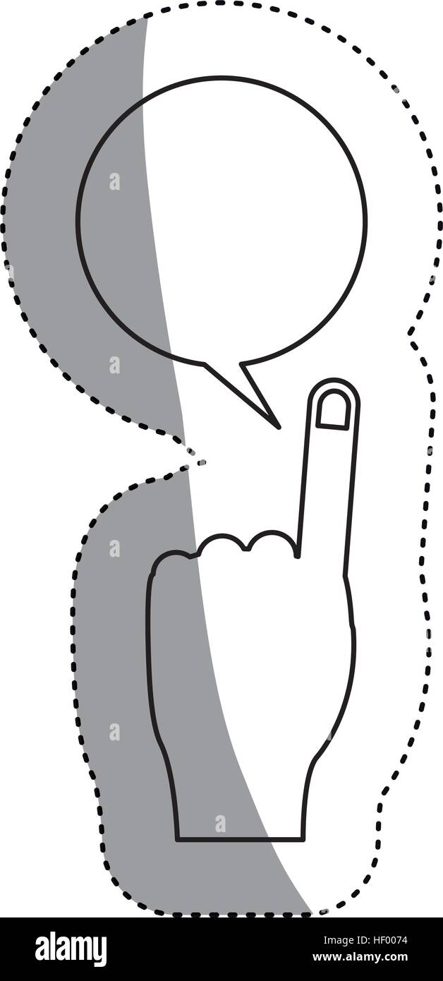 Bubble and hand icon. Communication message discussion and conversation ...