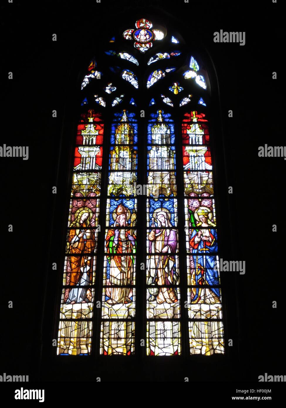 stained glass windows church color religion catholic Stock Photo - Alamy