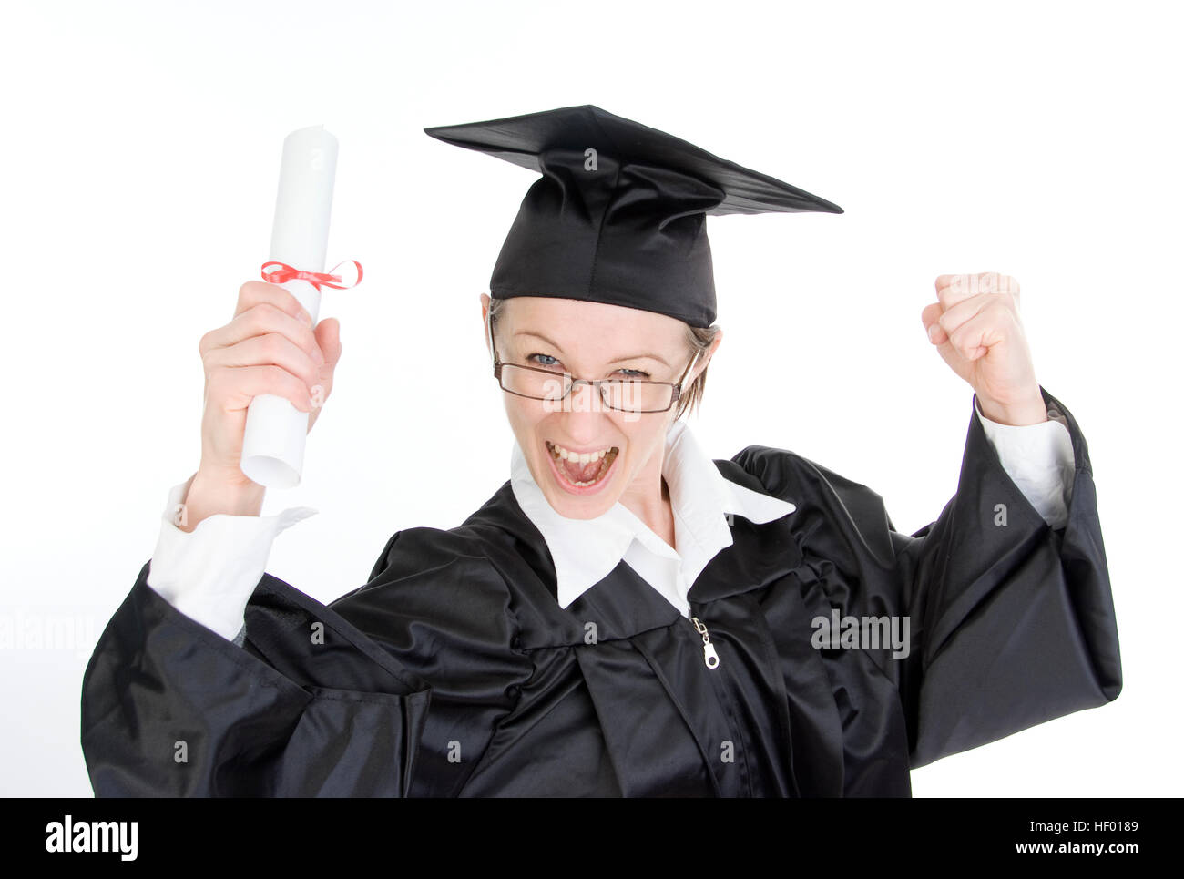 Graduate holding degree Stock Photo - Alamy