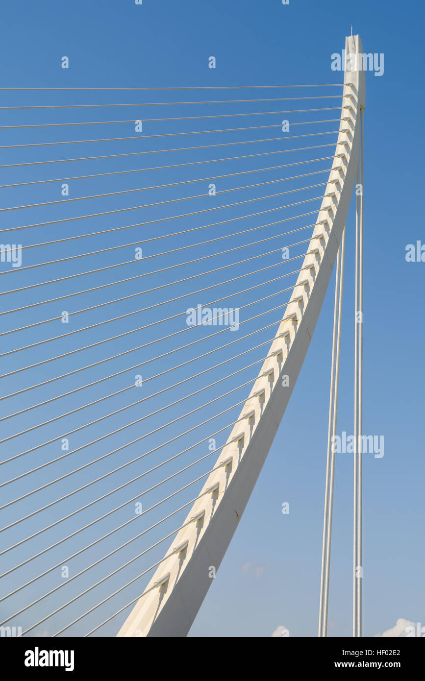 White Abstract Bridge Structure On Sky Stock Photo - Alamy