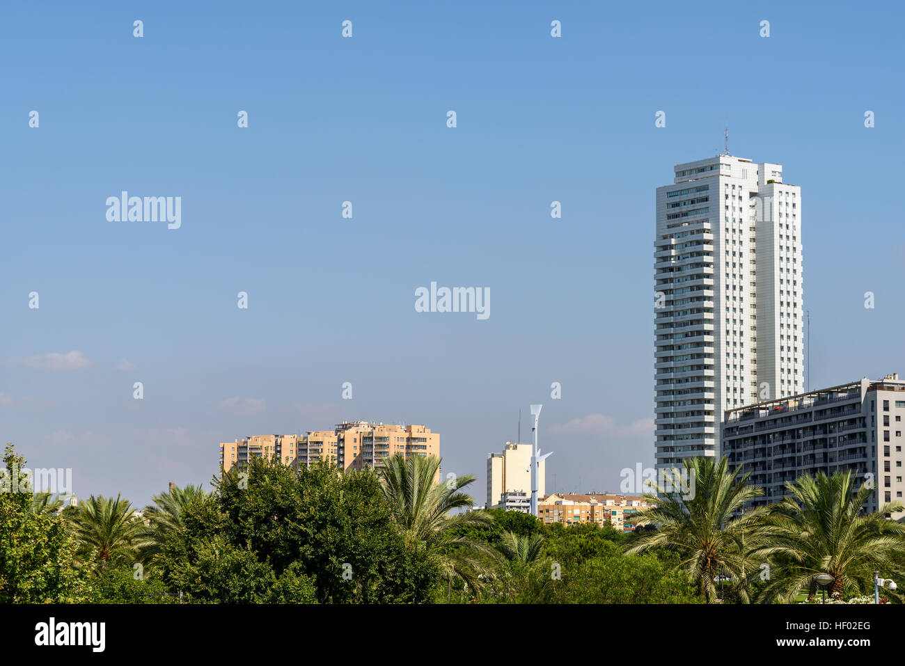 Valencia City Skyline Buildings In Summer Stock Photo - Alamy