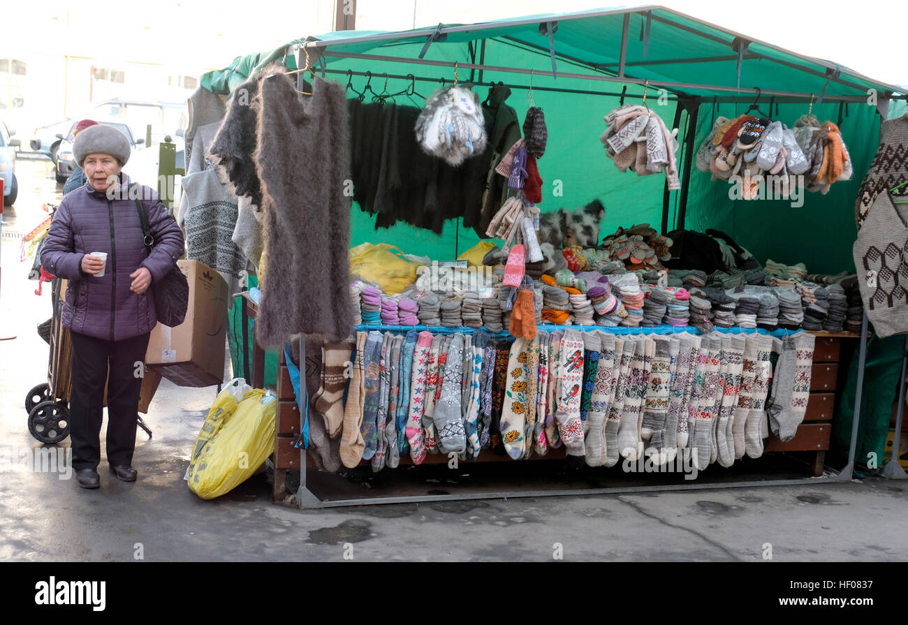 Siberia, Russia. 30th Nov, 2016. The display of market saleswoman with ...