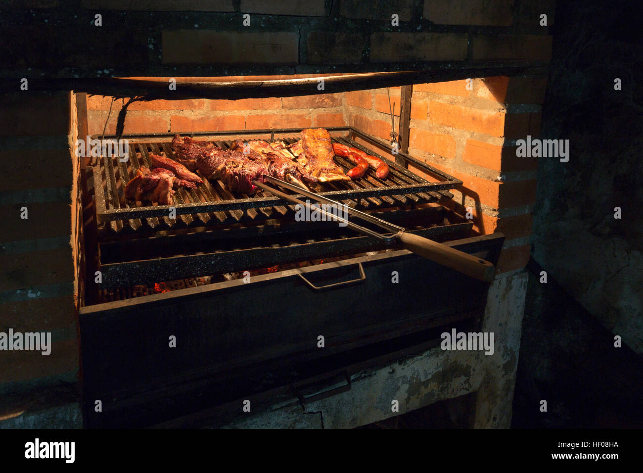 Homemade 'Asado a la parrilla' (Barbecue on the grill), simple barbecue ...