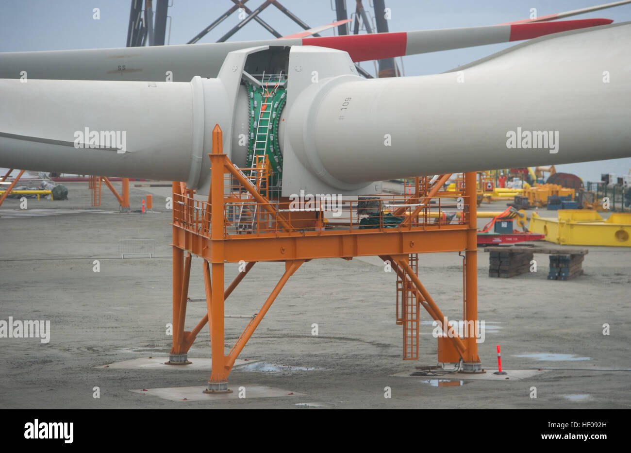 Components for the Wikinger offshore wind farm are prepared for ...