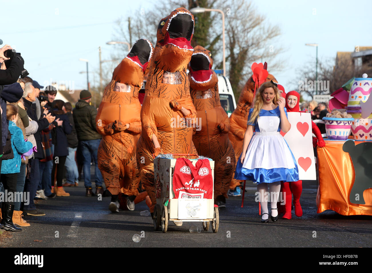 Pagham, UK. 26th December, 2016. The annual Pagham Pram Race taking ...