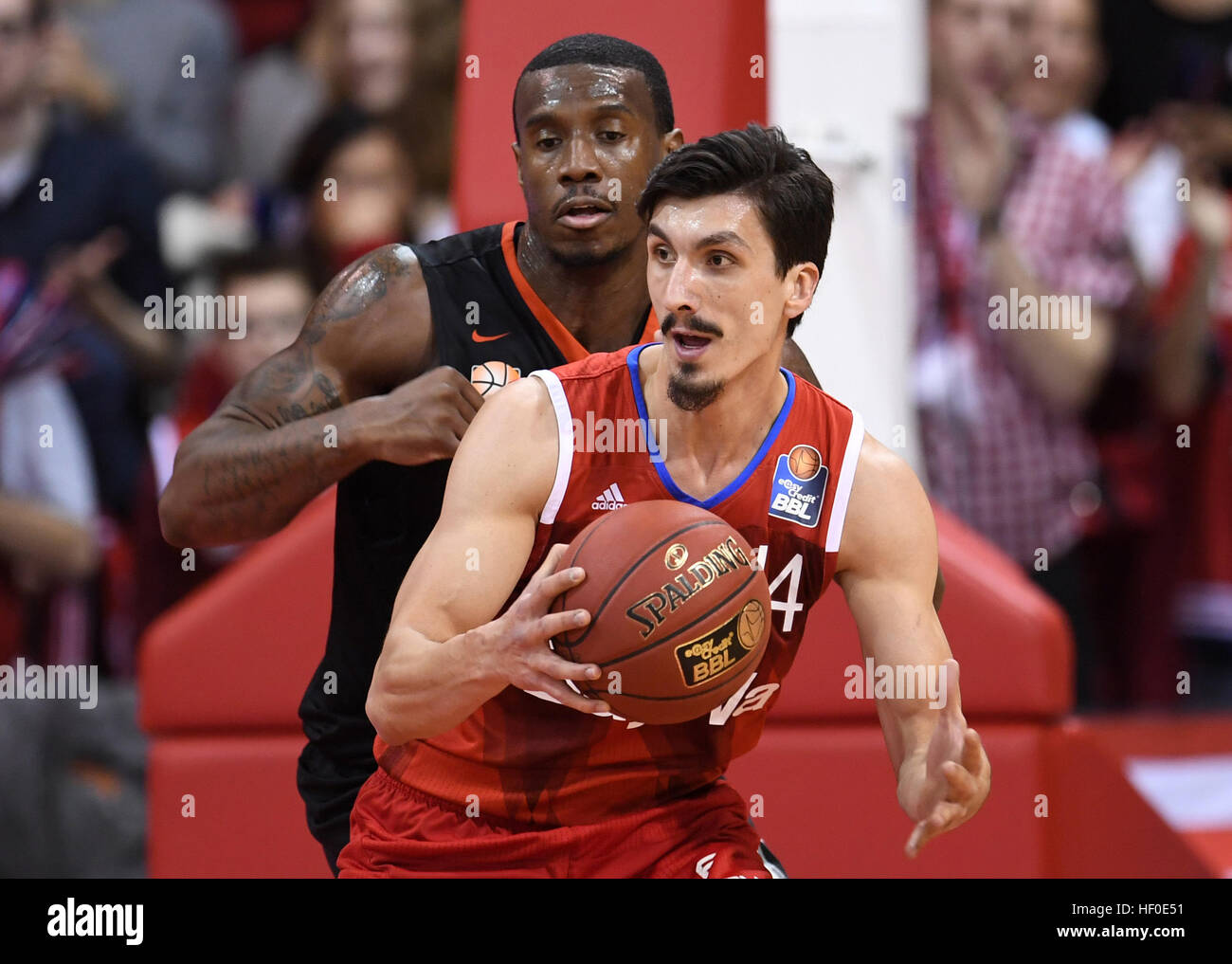 Munich, Germany. 26th Dec, 2016. Nihad Djedovic from Bayern (R) and ...