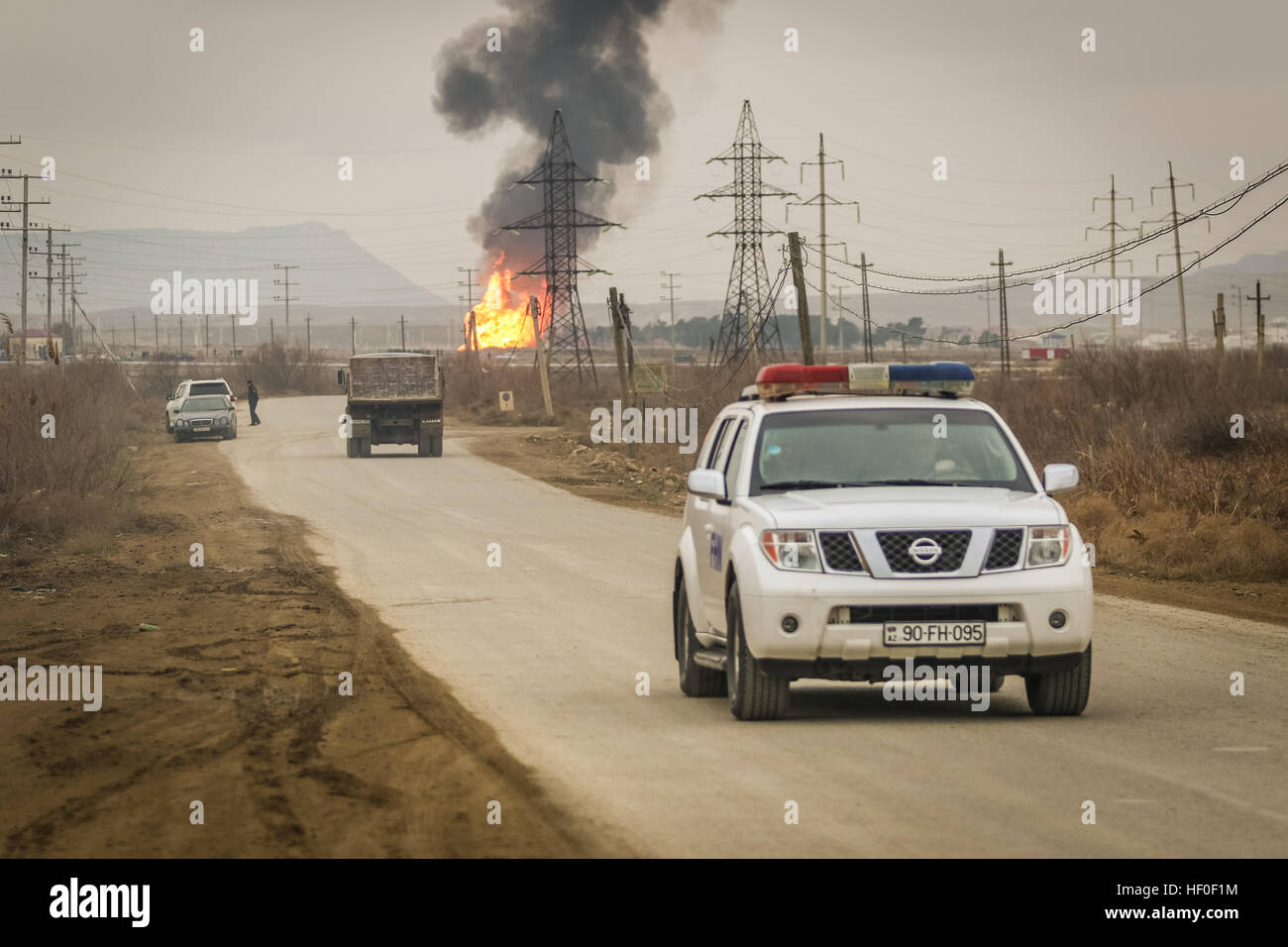 Villas suffer as a result of Gas Pipeline Explosion Stock Photo - Alamy